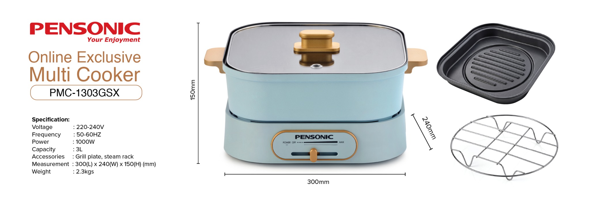 Pensonic Multi Cooker | PMC-1303GSX - Pensonic