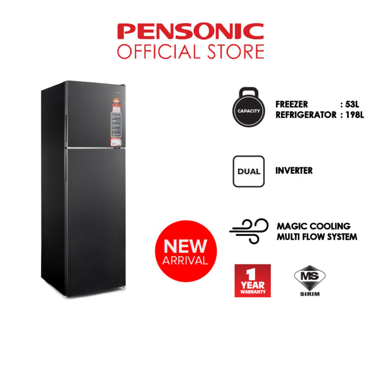Pensonic 2 Doors Refrigerator | PRT-2250 - Pensonic