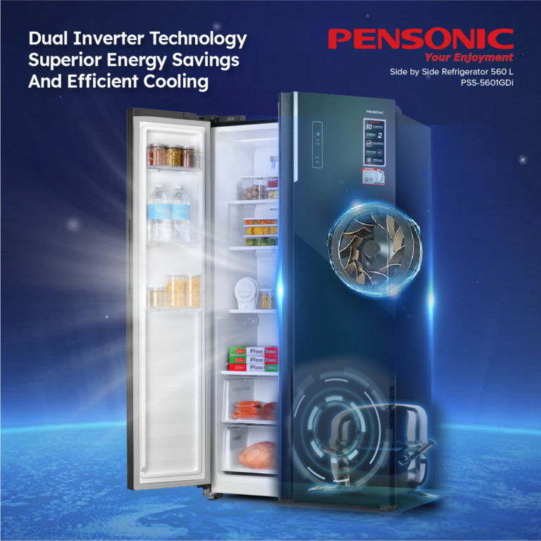 Pensonic Side by Side Door Refrigerator 560L | PSS-5601GDi - Pensonic