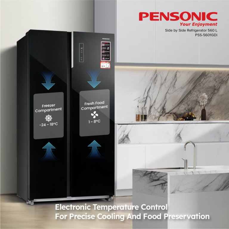 Pensonic Side by Side Door Refrigerator 560L | PSS-5601GDi - Pensonic