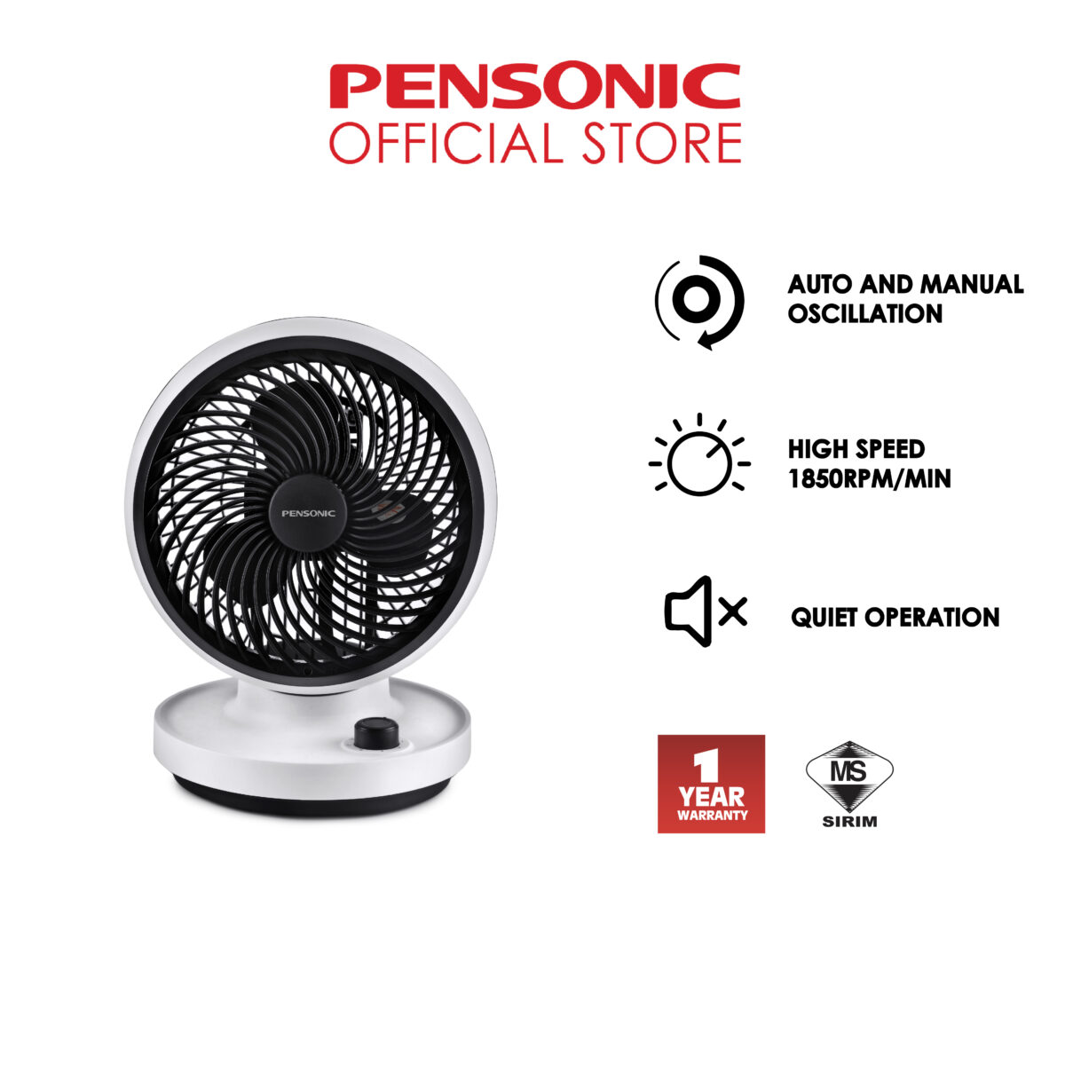 Pensonic Circulation Fan 9" | PF-50903 - Pensonic