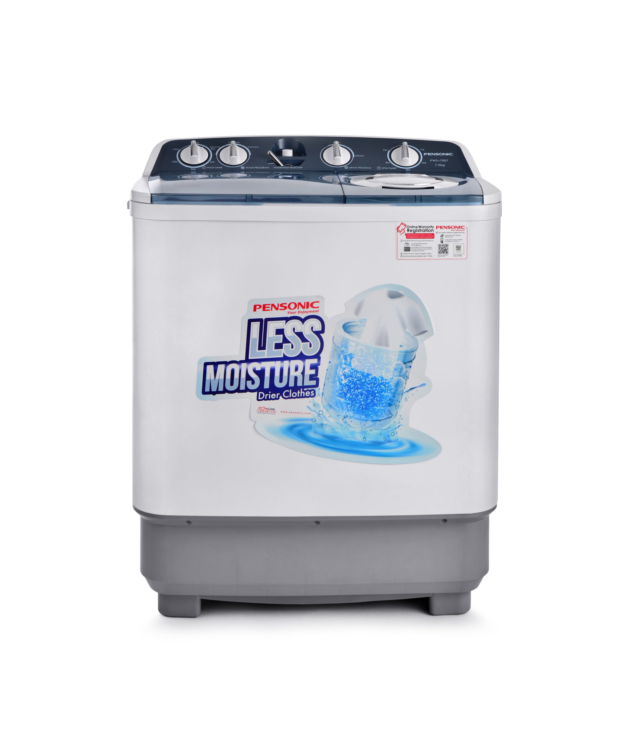 Pensonic Semi Auto Washing Machine 7KG | PWS-7007 - Pensonic